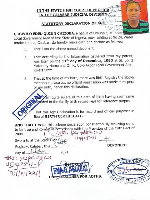 Difference Between Birth Certificate & Age Declaration In Nigeria ...